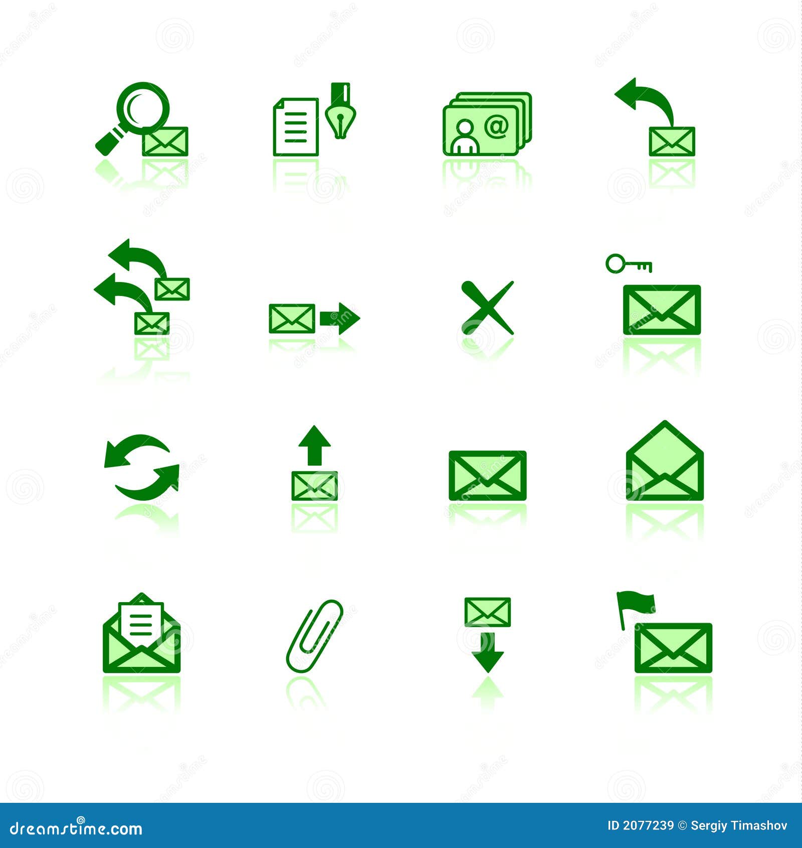 Green mail icons stock vector. Illustration of symbol - 2077239