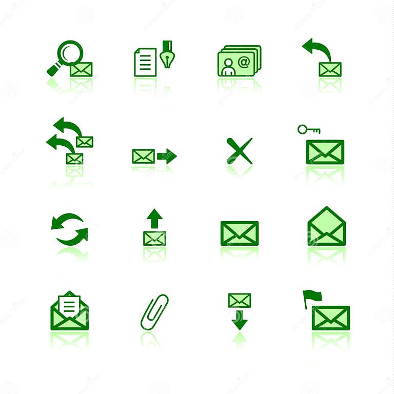 Green mail icons stock vector. Illustration of symbol - 2077239