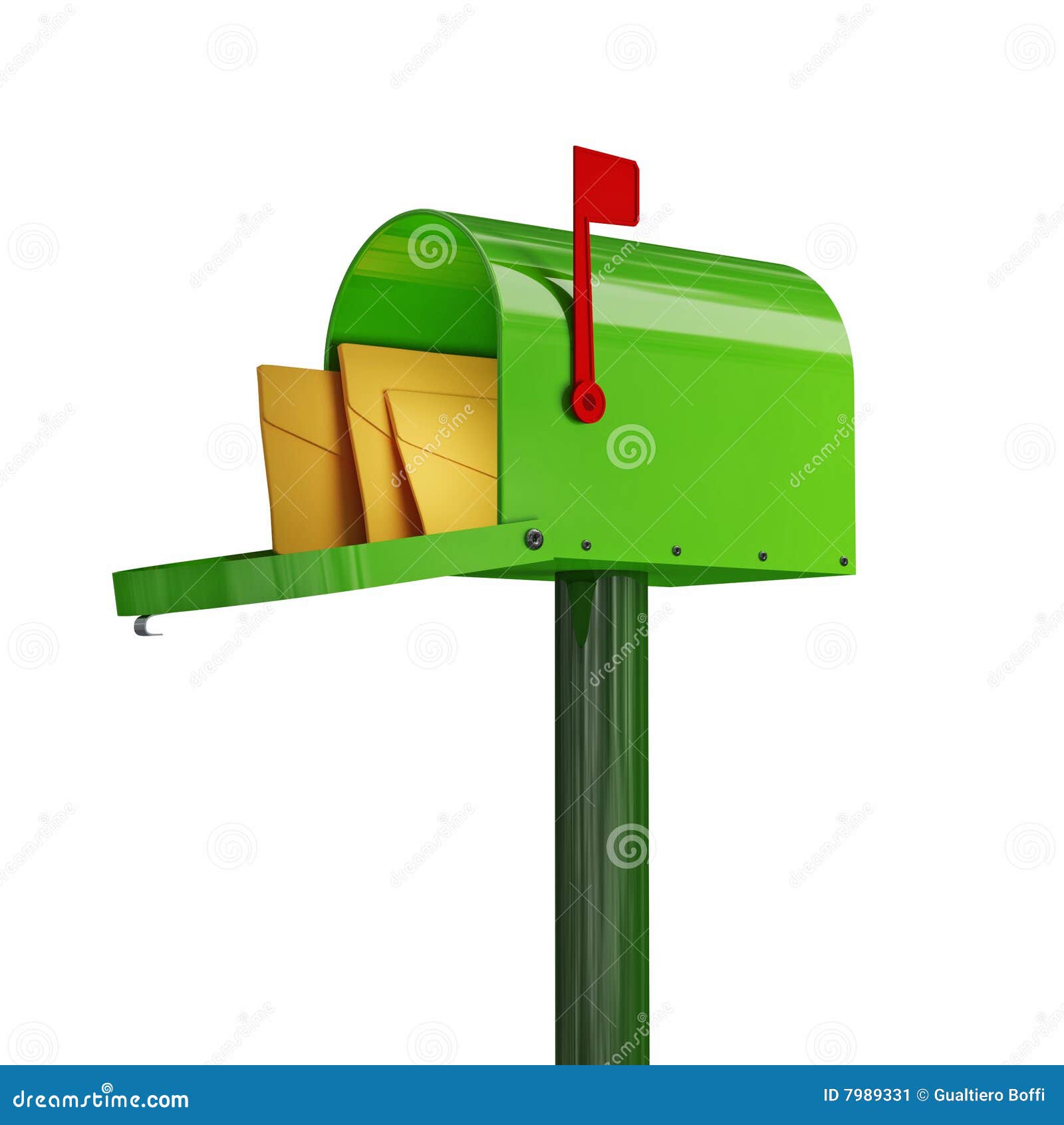 Green mailbox stock illustration. Illustration of metal - 7989331