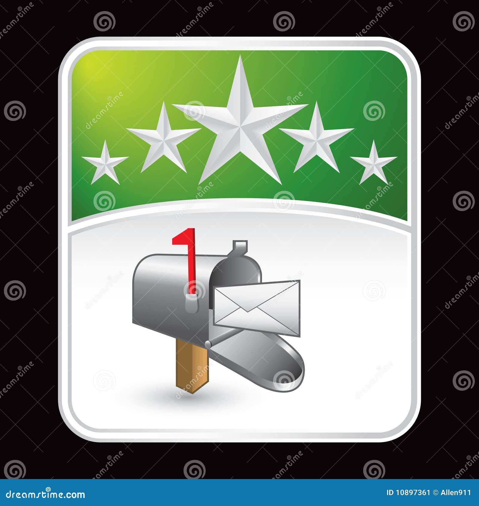 Green Mailbox Advertisement Stock Vector - Illustration of post, icon ...