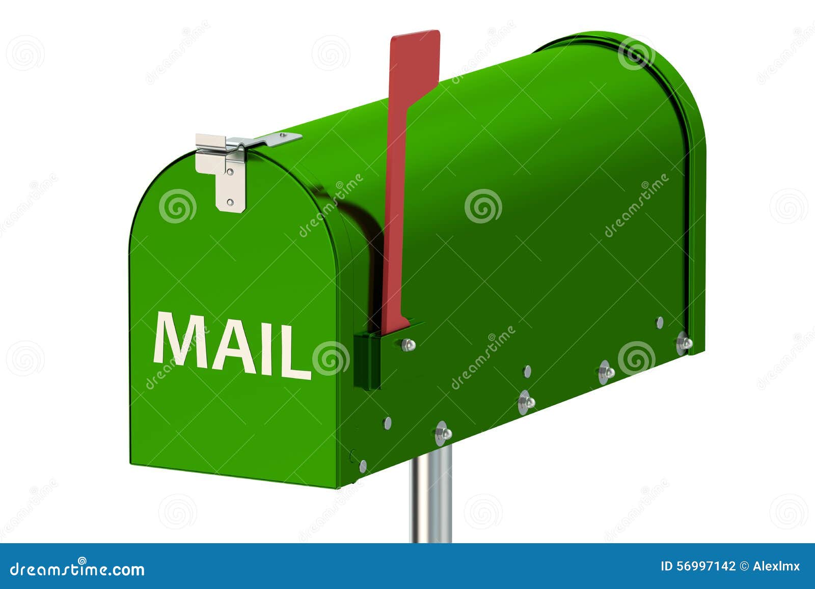 Green Mailbox stock illustration. Illustration of communication - 56997142