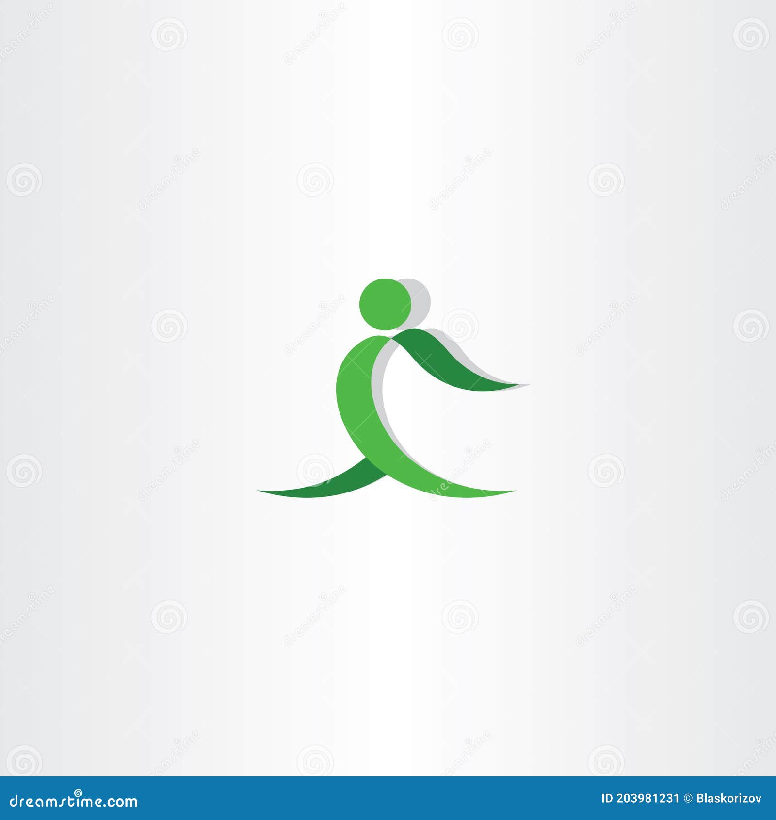 Green Man Exercise Logo Vector Icon Stock Vector - Illustration of ...