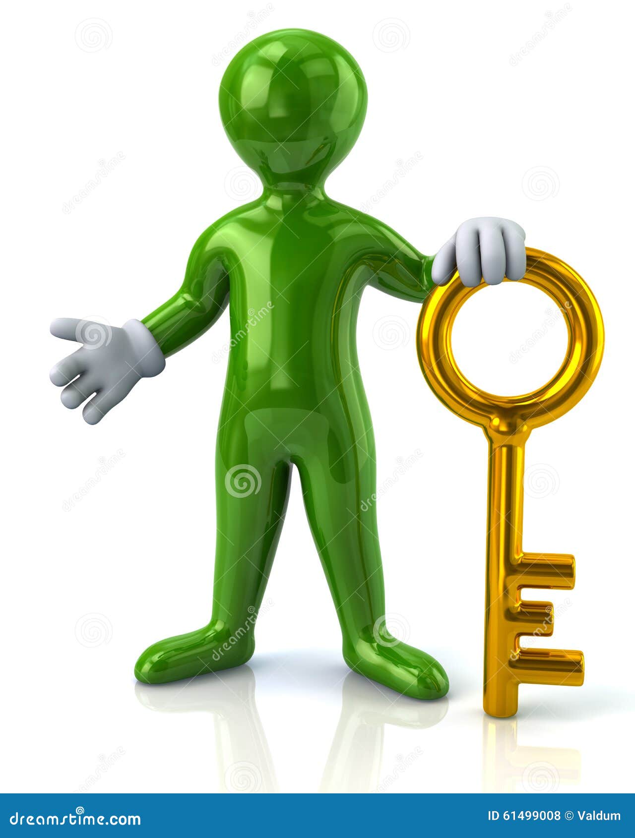 Green man and gold key stock illustration. Illustration of loan - 61499008