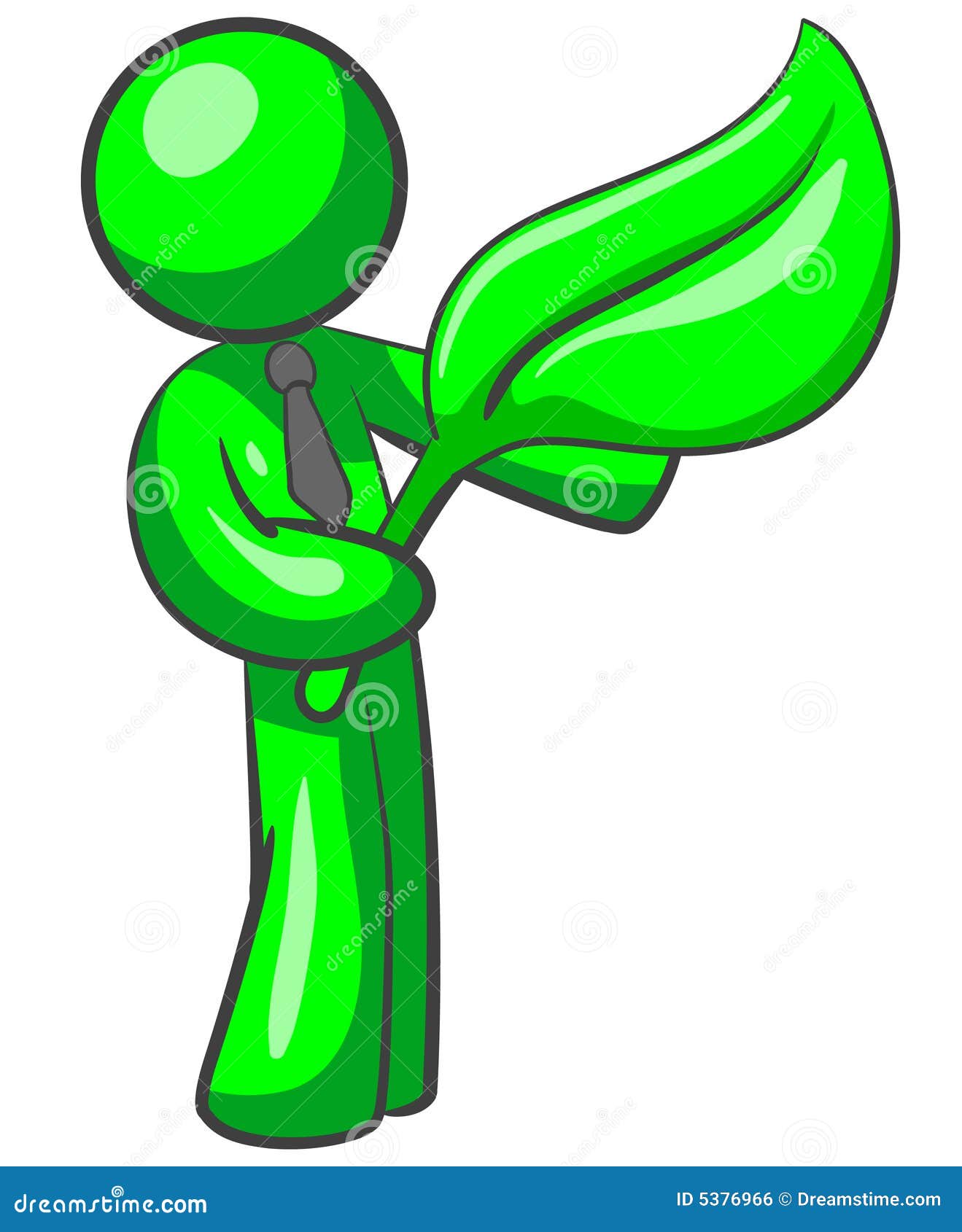 Green man with leaf stock vector. Illustration of isolated - 5376966