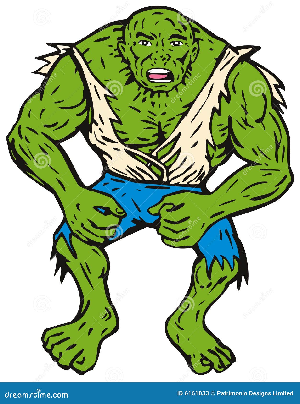 Green man with muscles stock vector. Illustration of shirt - 6161033