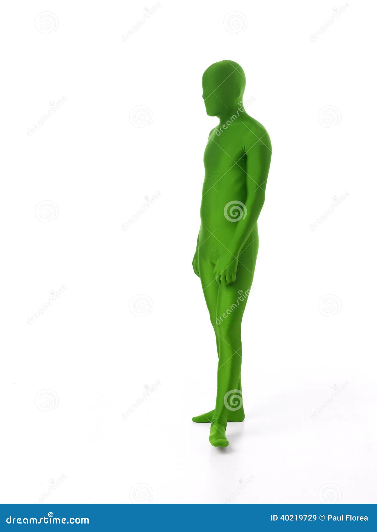 Green Man Standing. Alien Look Alike Stock Image - Image of human ...