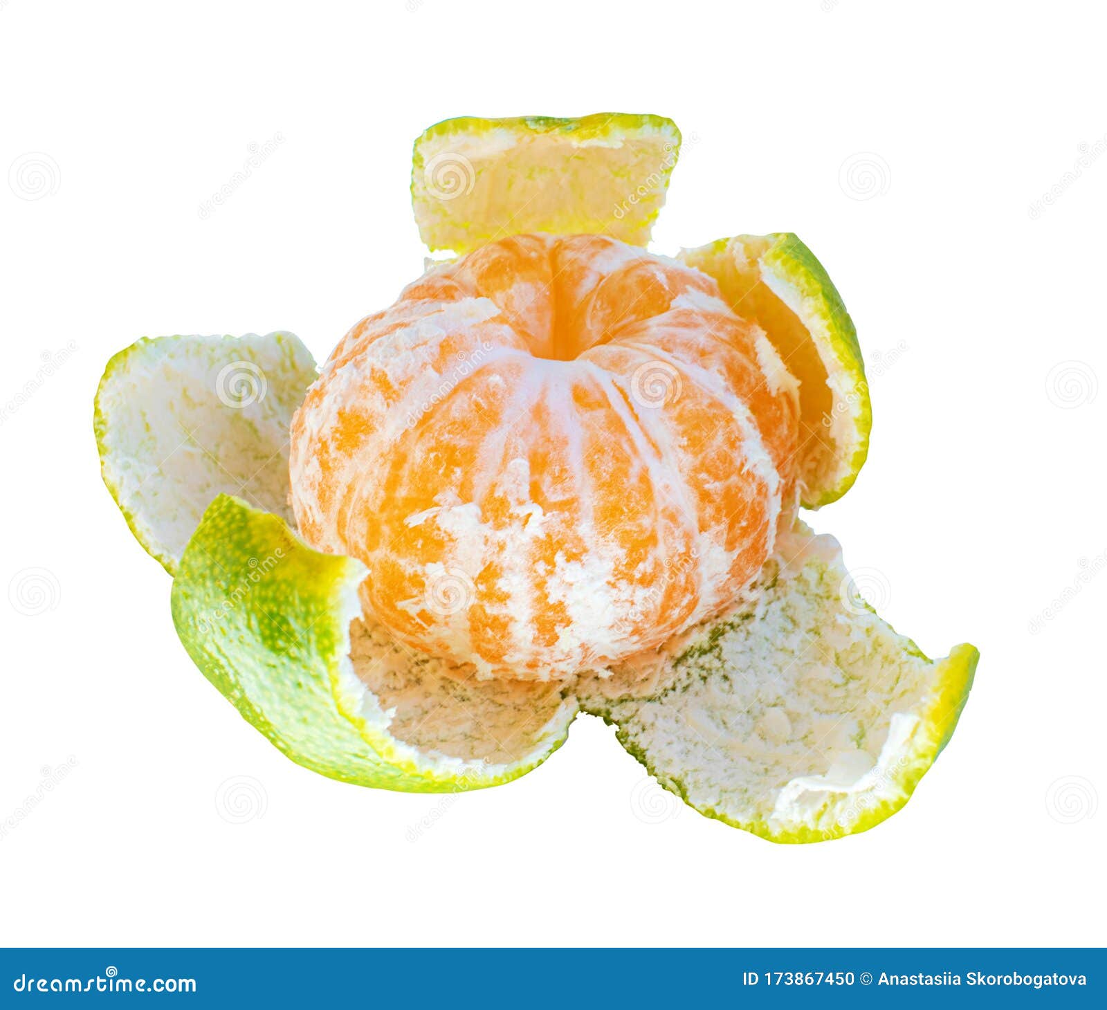 Green Mandarin Isolated on White Background Stock Photo - Image of ...