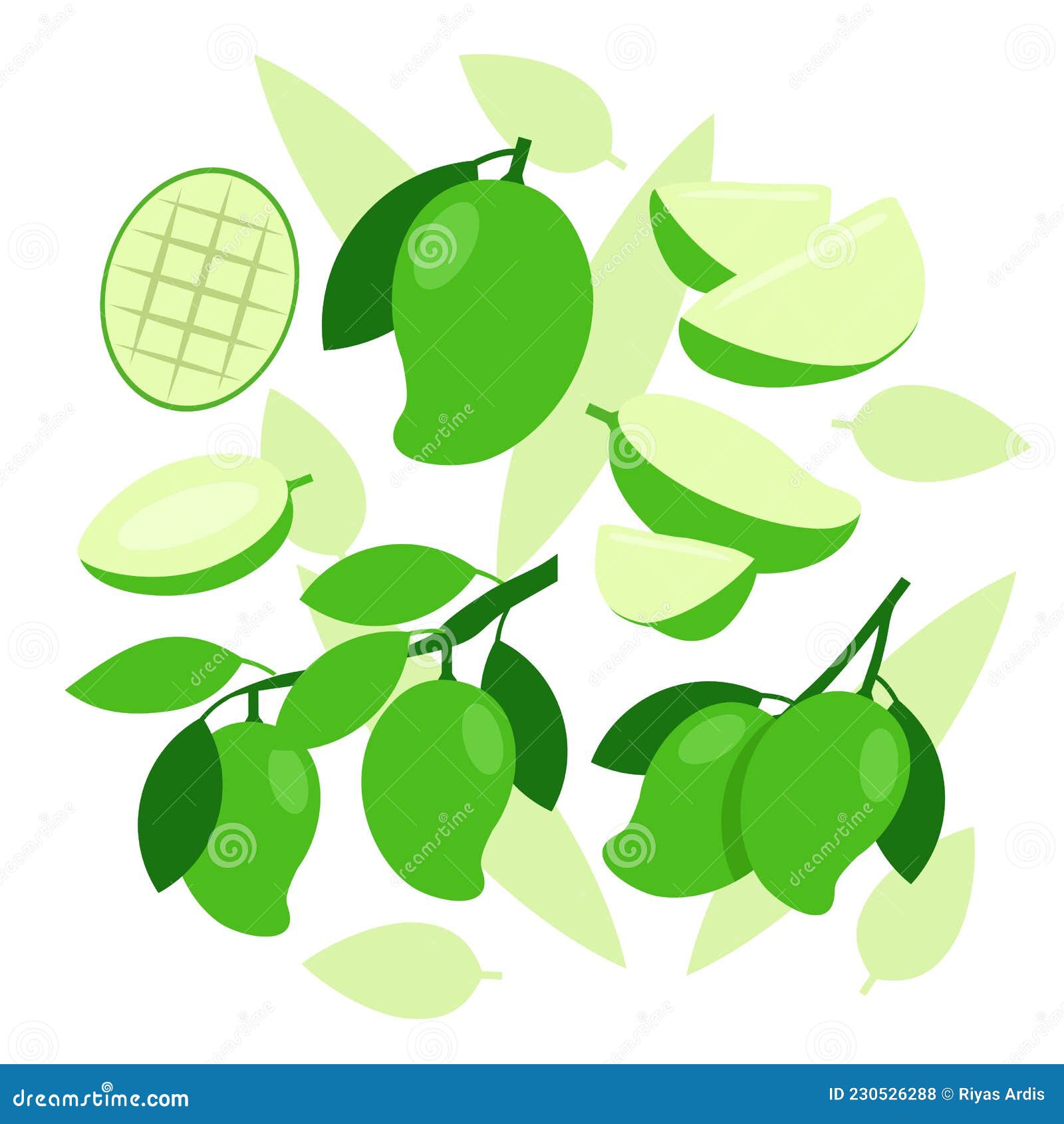 Green Mango Elements Abstract Vector Design Background Stock Vector ...