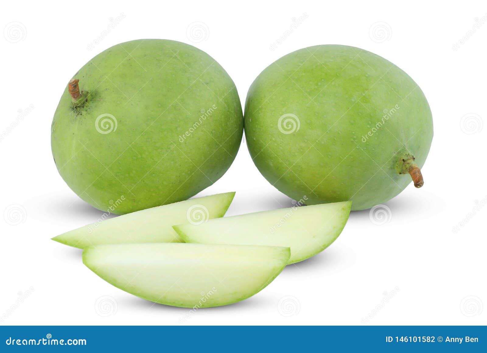 Green Mango Fruit Cut Out on White Stock Photo - Image of food, fruit ...