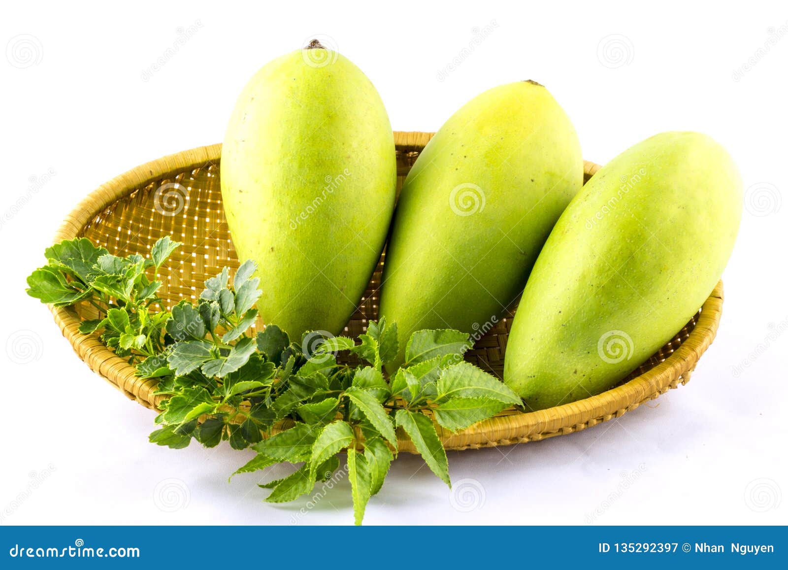 Green mango stock image. Image of white, fresh, background - 135292397