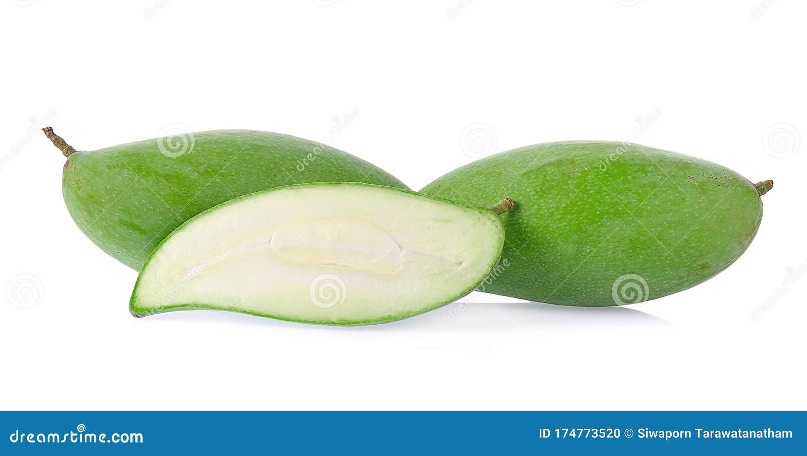 Green Mango Isolated on a White Background Stock Photo - Image of fresh ...