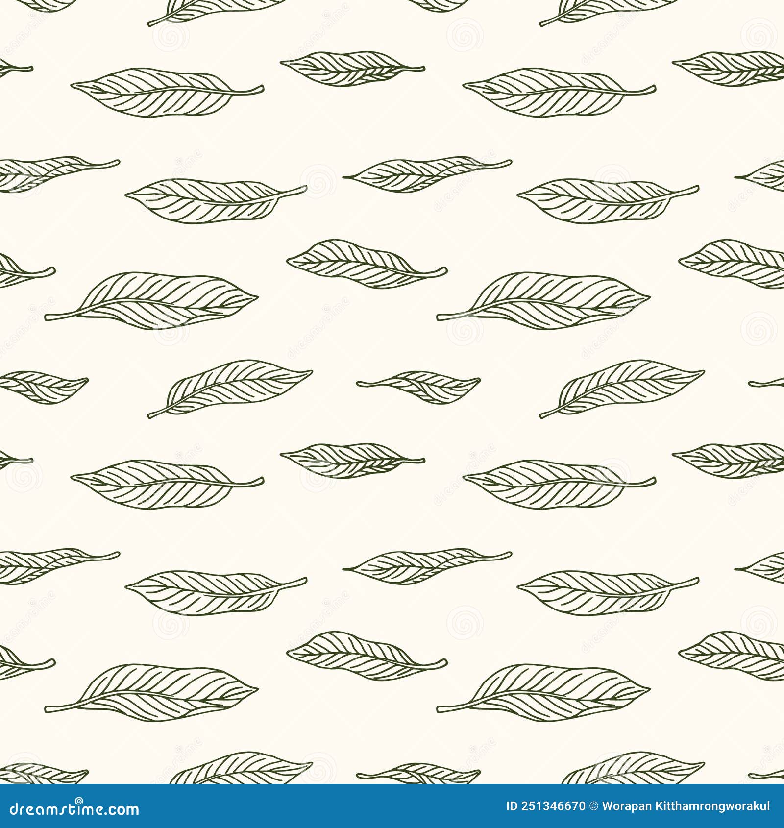 Green Mango Leaf Retro Old Line Art Etching Vector Seamless Pattern ...