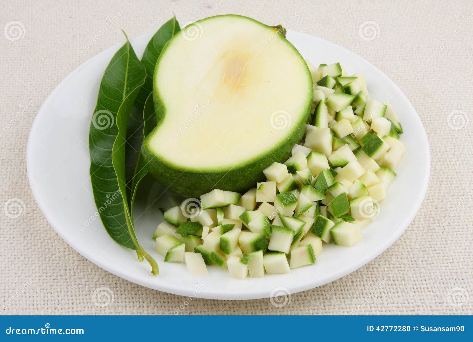 Green Mango Small slices stock photo. Image of agriculture - 42772280