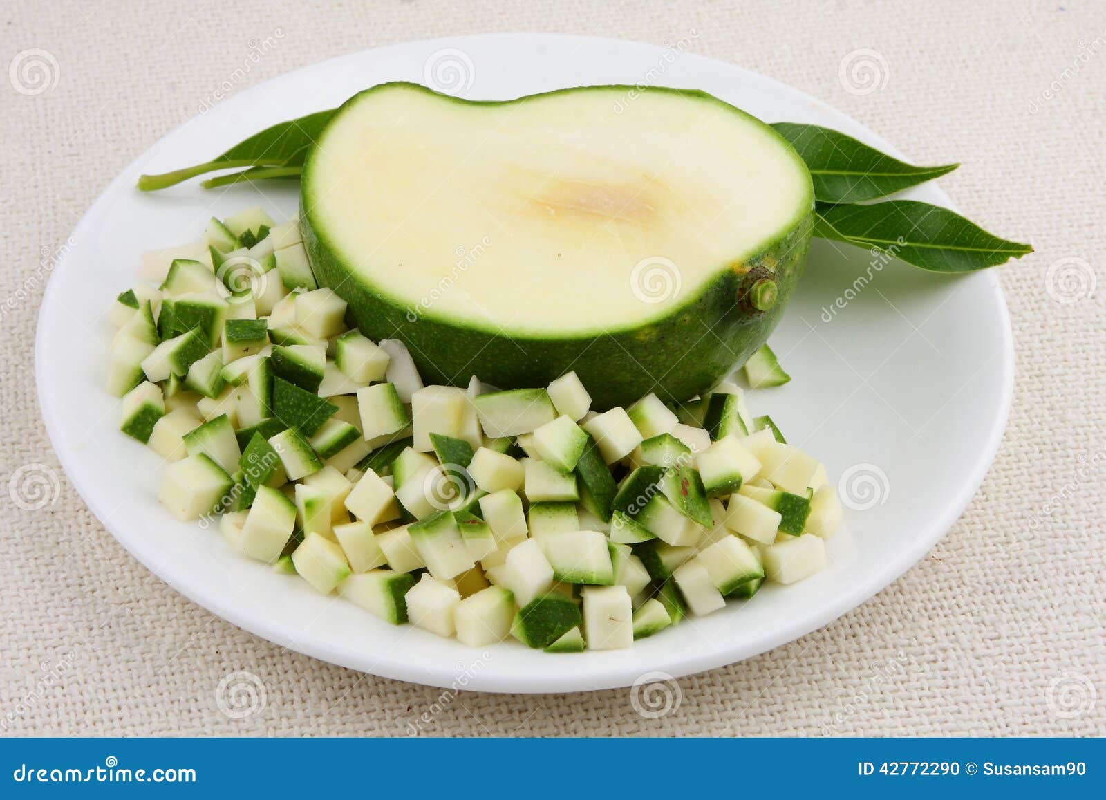 Green Mango Small slices stock photo. Image of flavor - 42772290