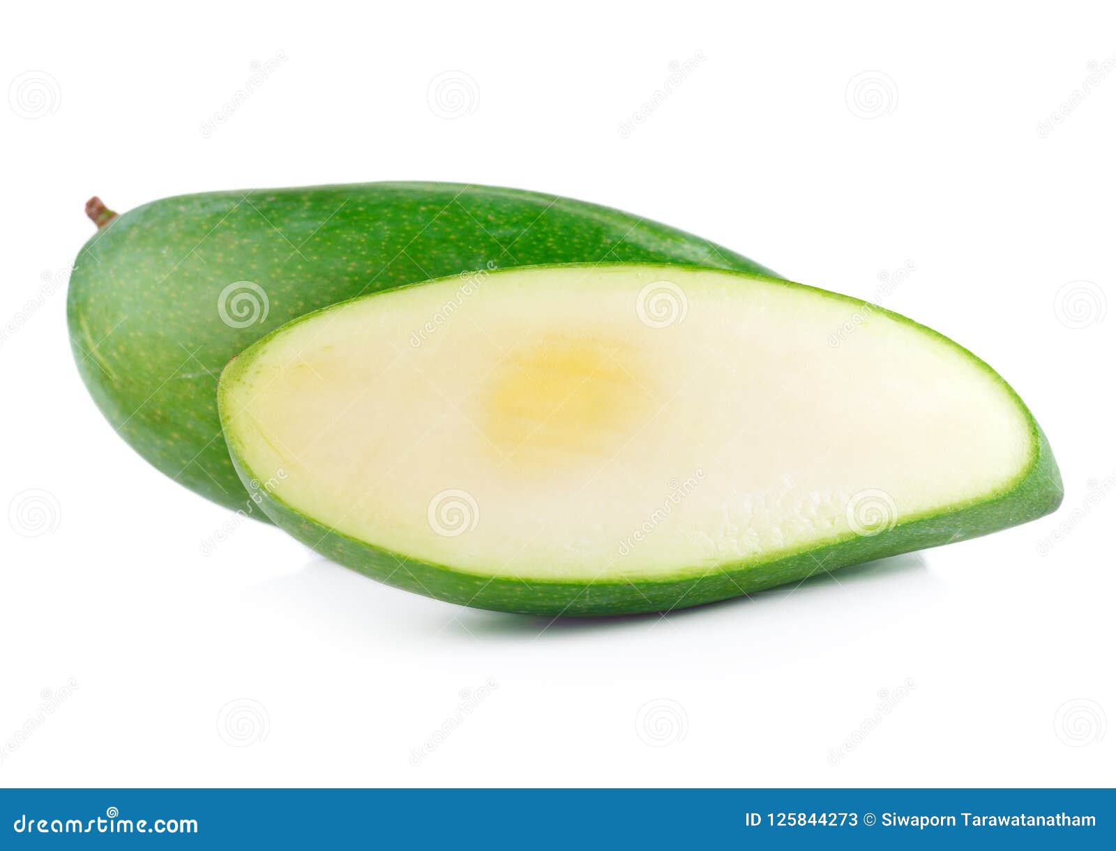 Green Mango on White Background Stock Image - Image of background ...