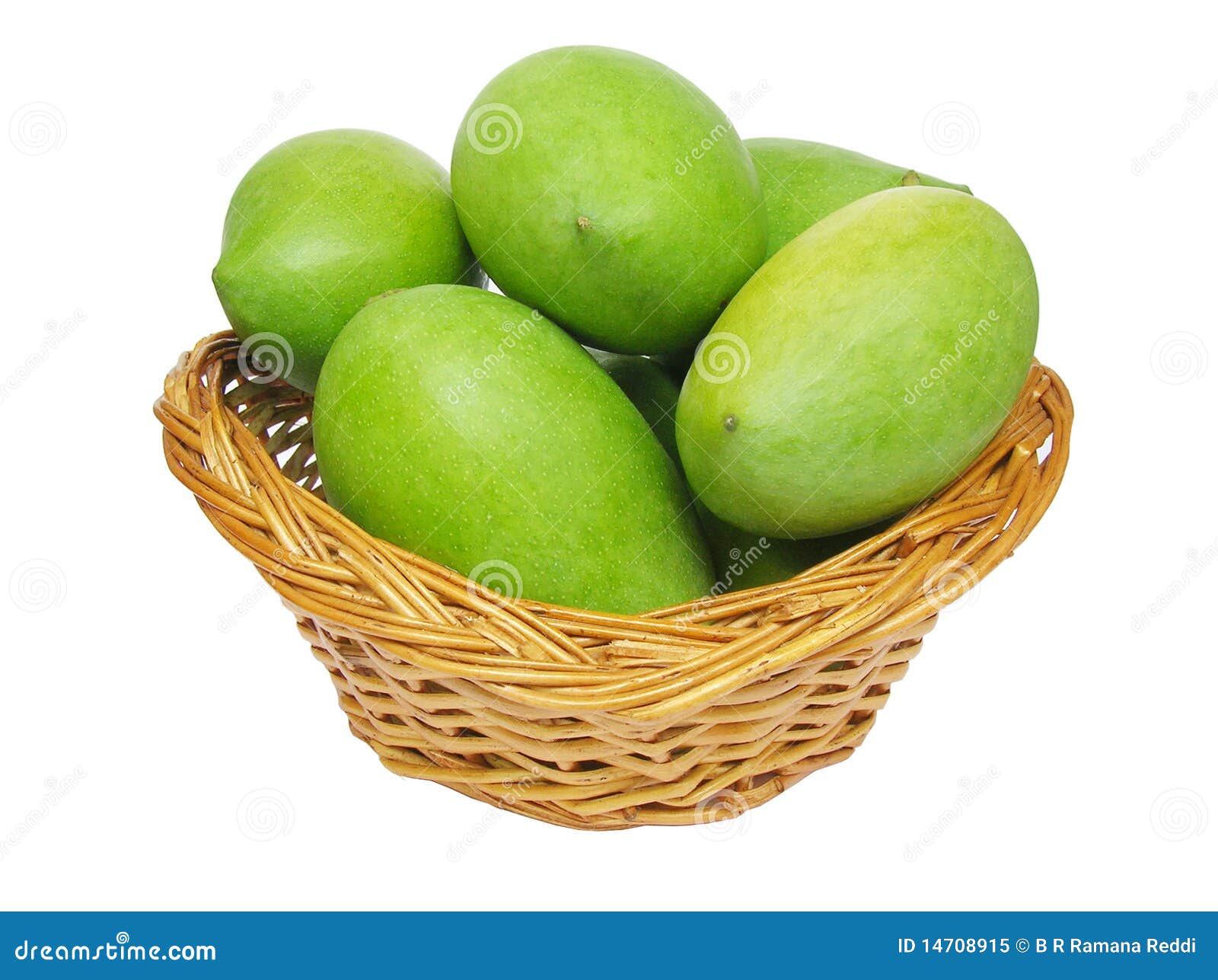Green Mangoes in a basket stock image. Image of plant - 14708915