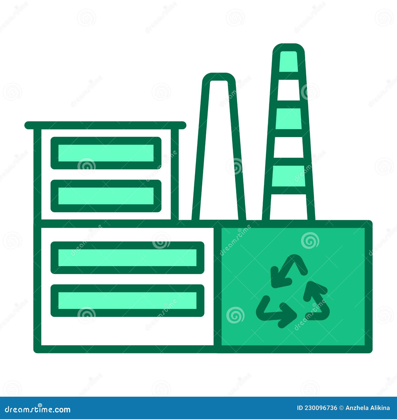 Green Manufacturing Color Line Icon. Stock Vector - Illustration of ...
