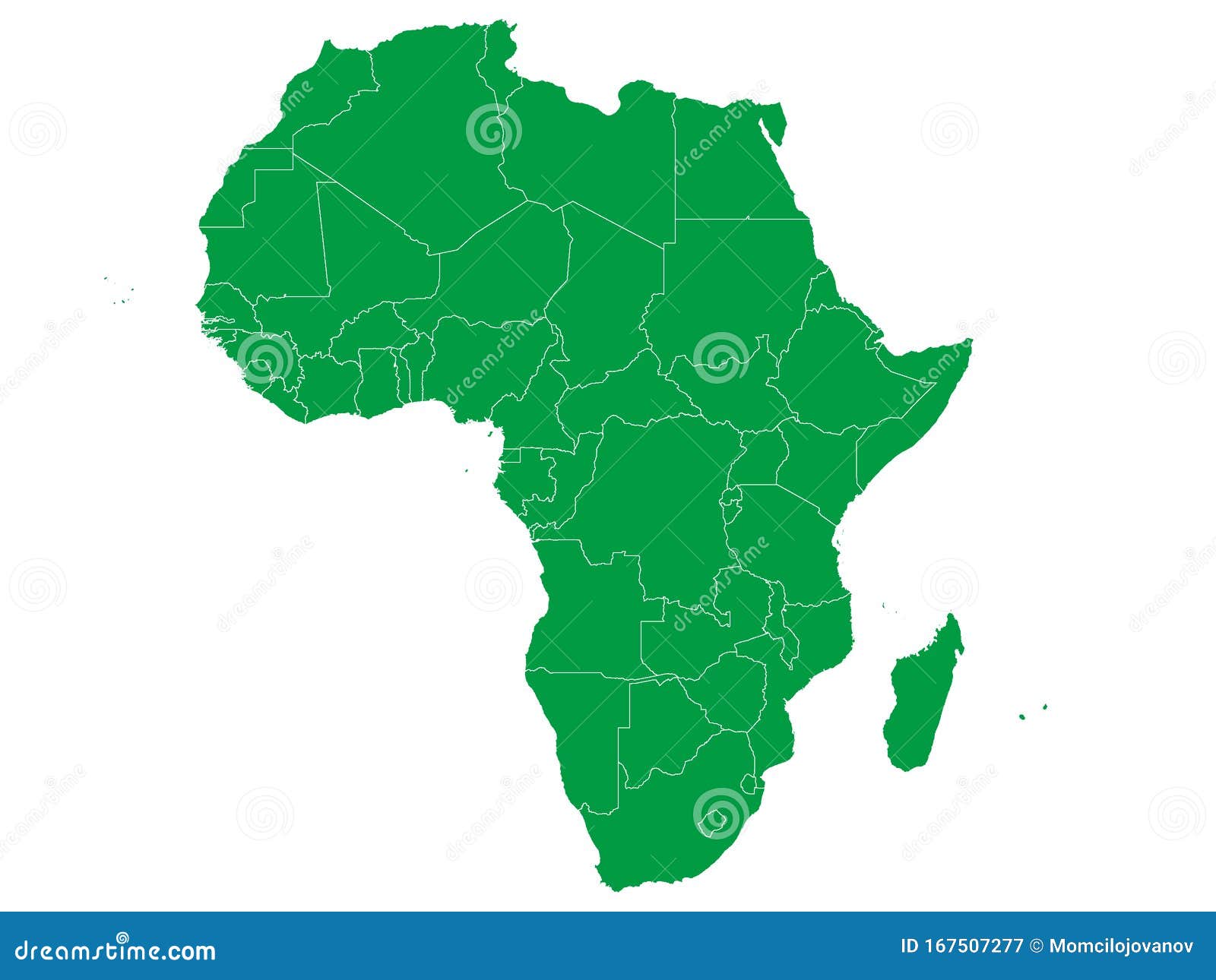 Green map of Africa stock vector. Illustration of silhouette - 167507277