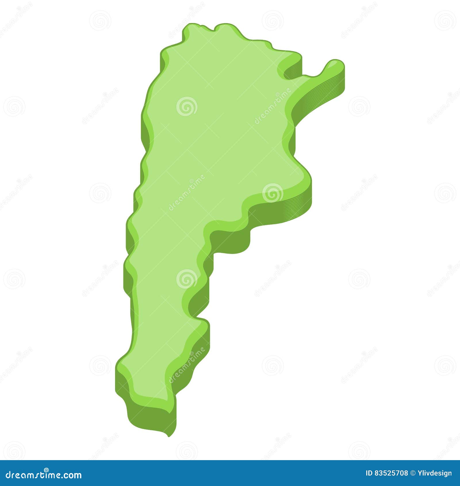 Green Map of Argentina Icon, Cartoon Style Stock Vector - Illustration ...