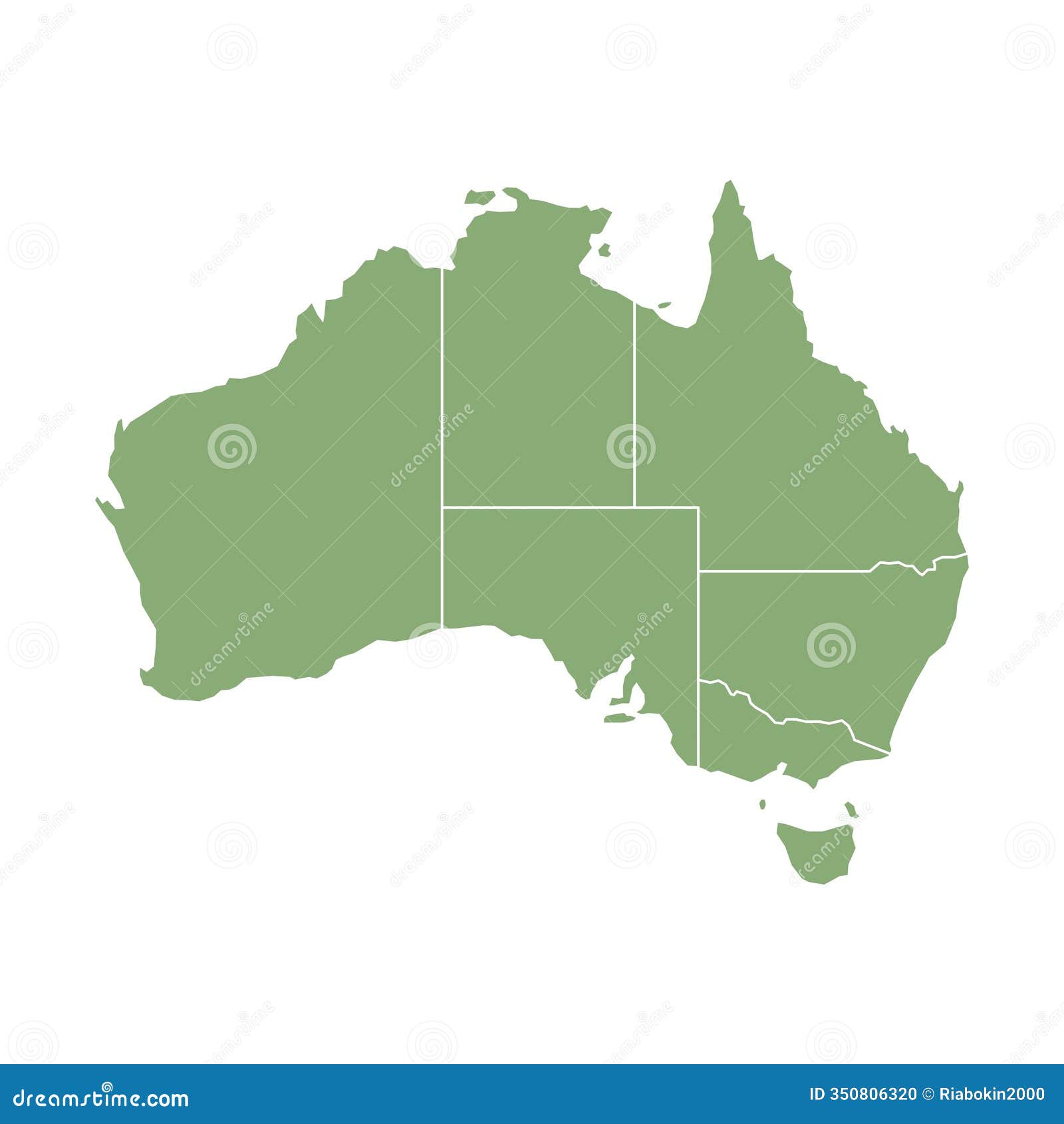 Green Map of Australia with States and Territories Stock Illustration ... Green Map of Australia with States and Territories Stock Illustration ...