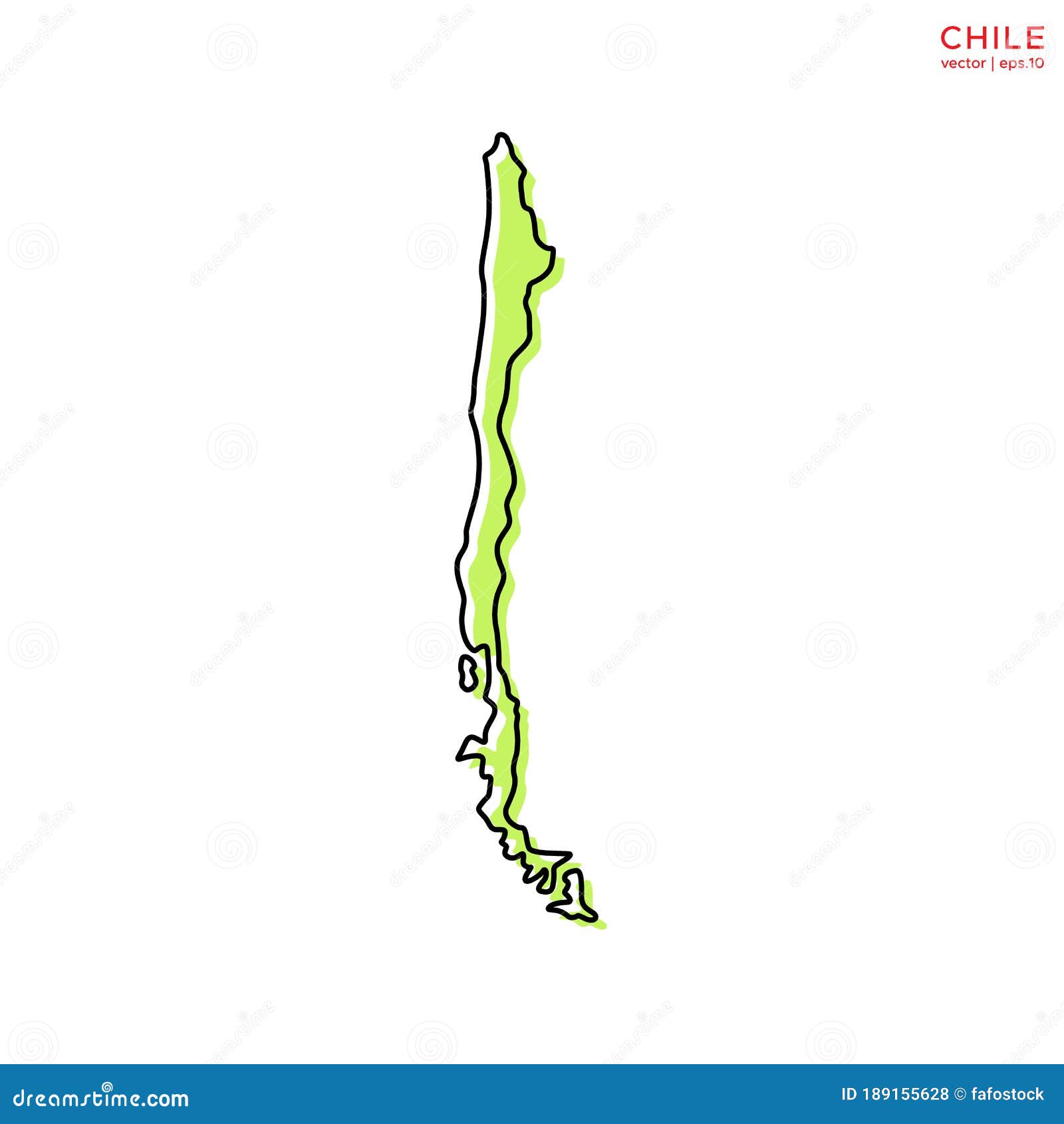 Chile - Outline Map Vector Illustration | CartoonDealer.com #190439360