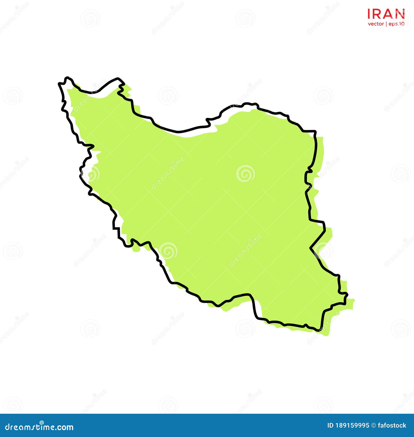 Iran Outline Map Country Shape State Symbol National Borders Cartoon ...