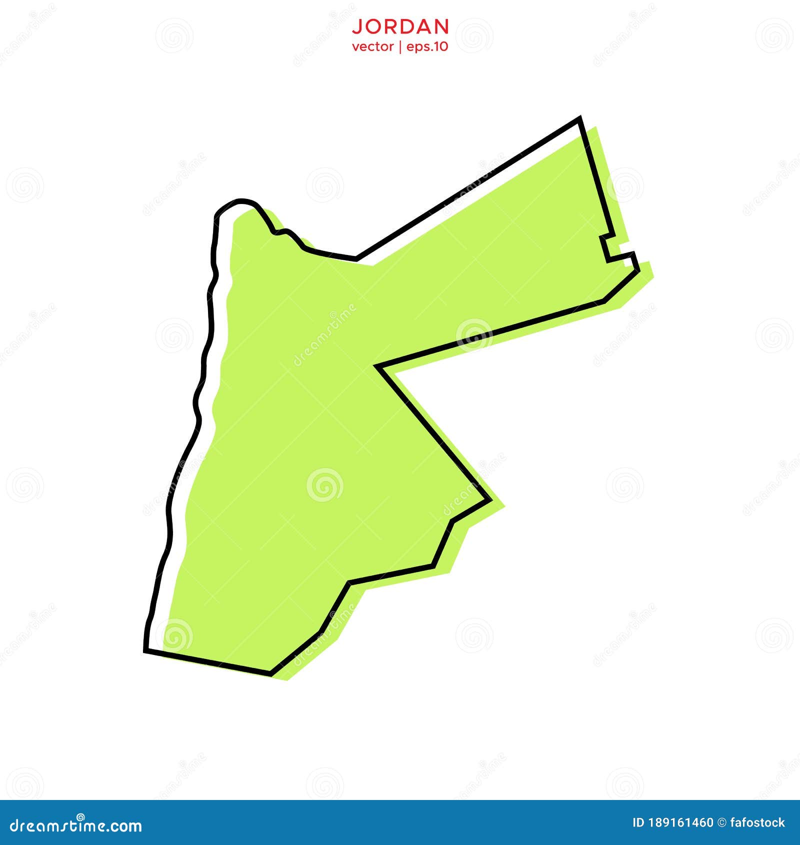 Green Map of Jordan with Outline Vector Design Template. Editable ...