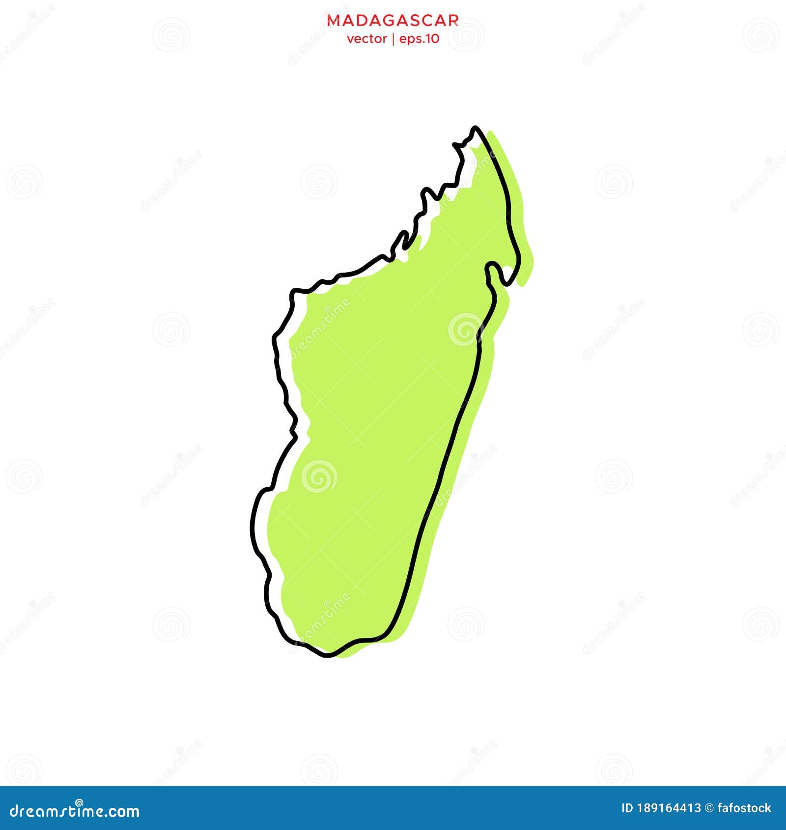 Madagascar Outline Map Country Shape Vector Illustration ...