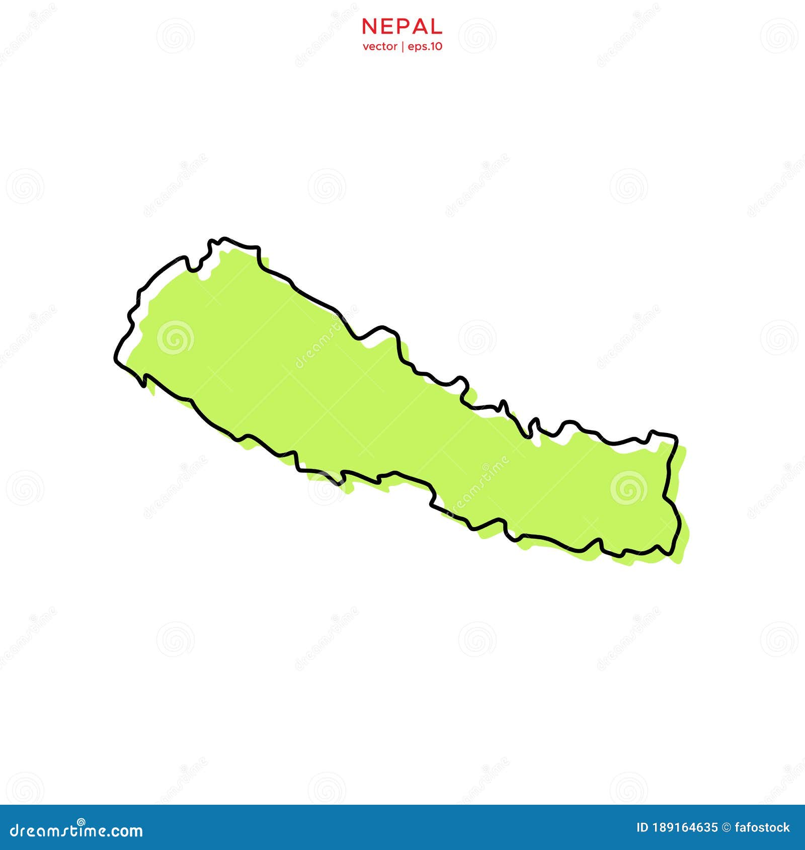 Green Map of Nepal with Outline Vector Design Template. Editable Stroke ... Green Map of Nepal with Outline Vector Design Template. Editable Stroke ...