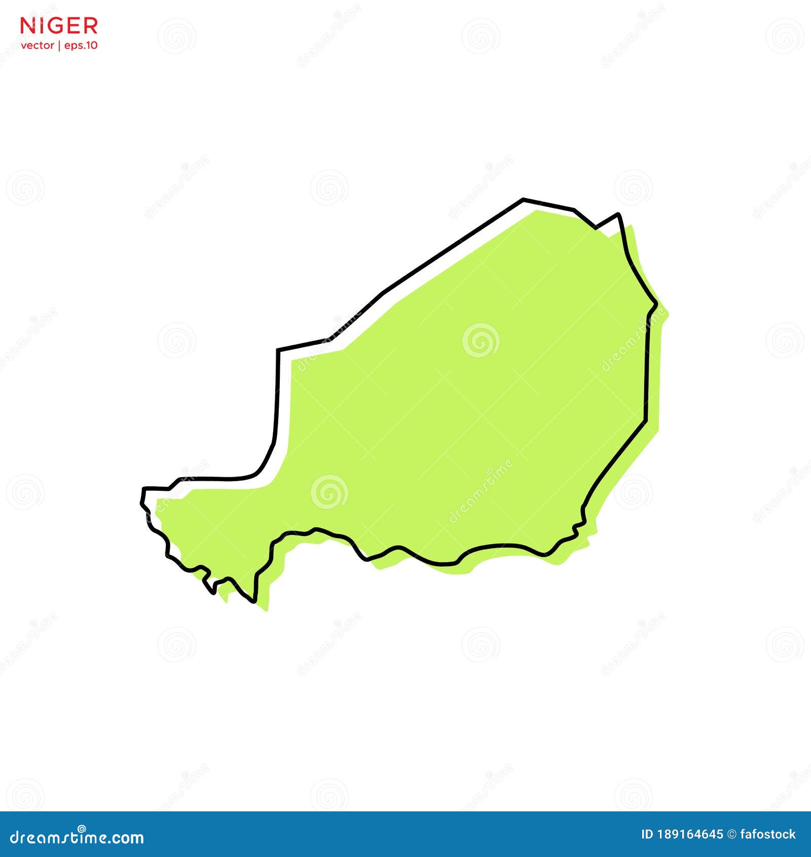 Niger Editable Outline Map. Vector Illustration | CartoonDealer.com ...