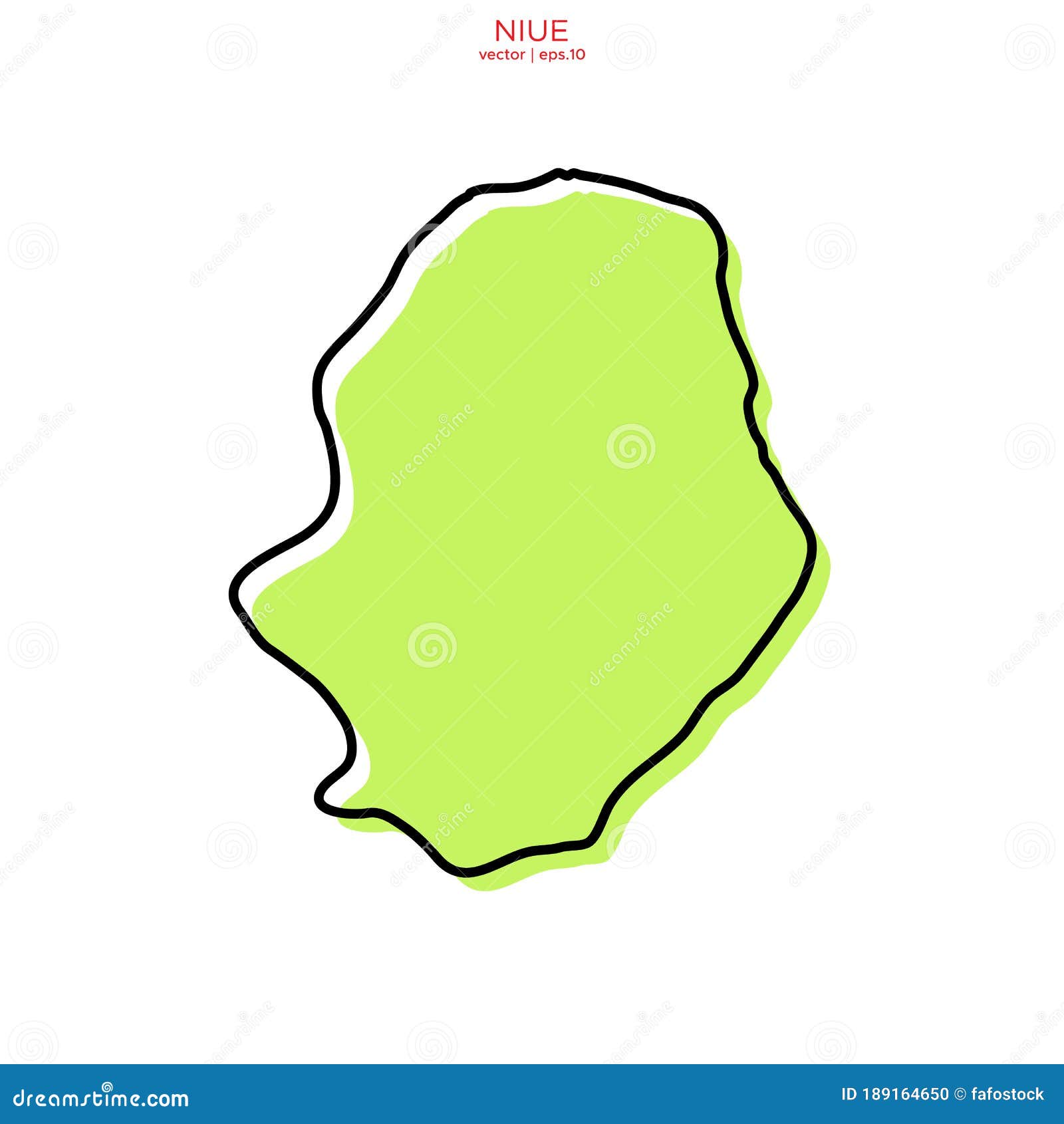 Green Map Of Niue With Outline Vector Design Template. Editable Stroke ...