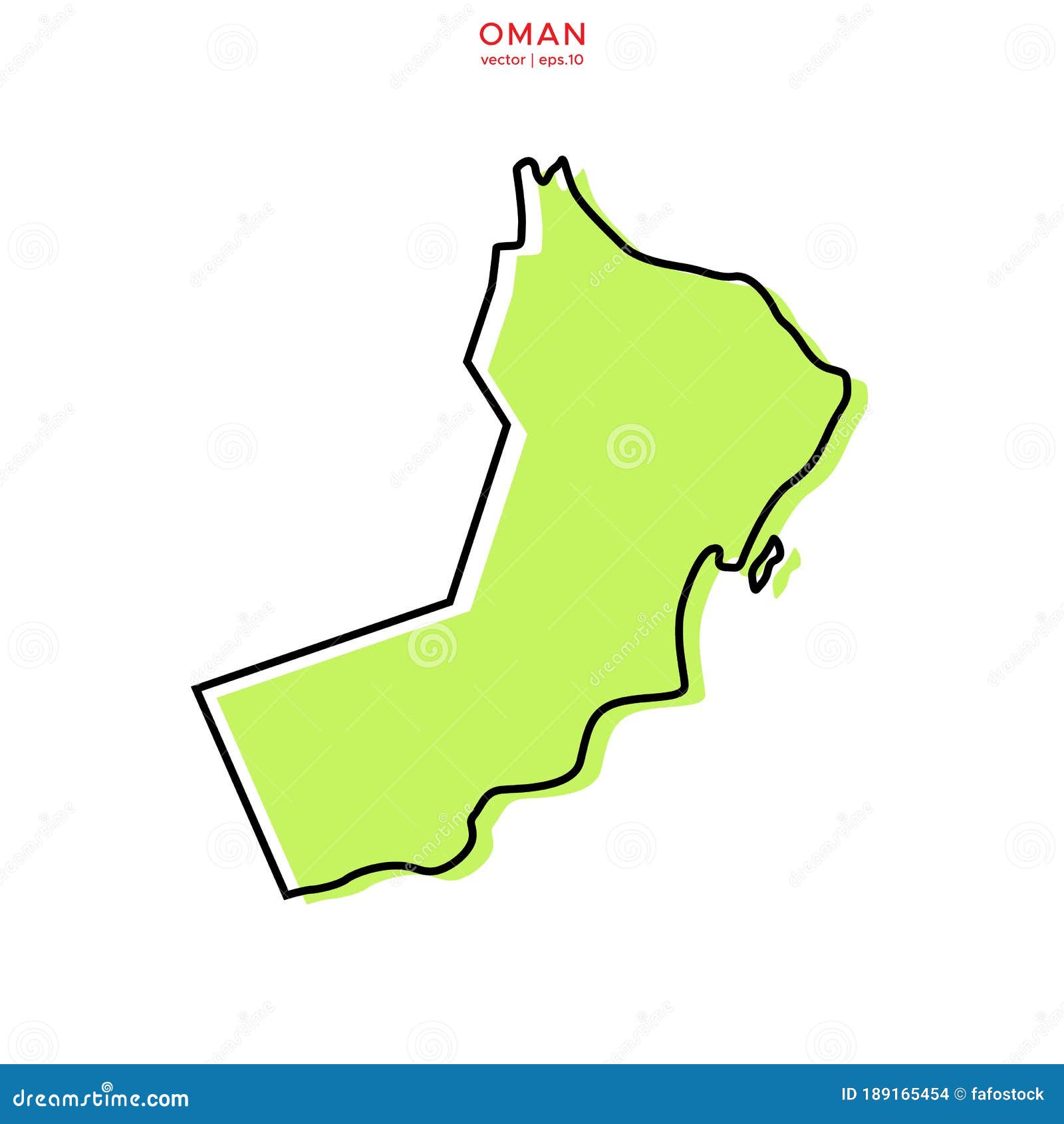 Oman - Outline Map Cartoon Vector | CartoonDealer.com #109200745