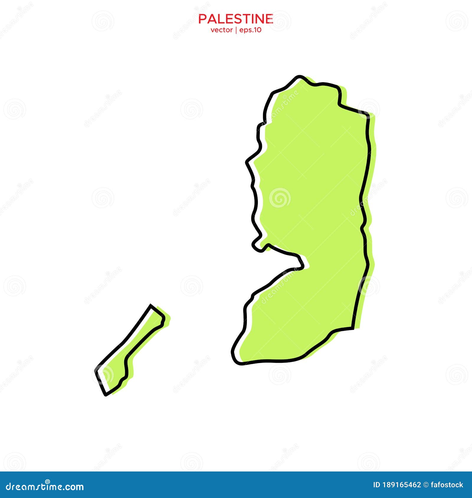 Palestine Outline Map Cartoon Vector | CartoonDealer.com #114274051