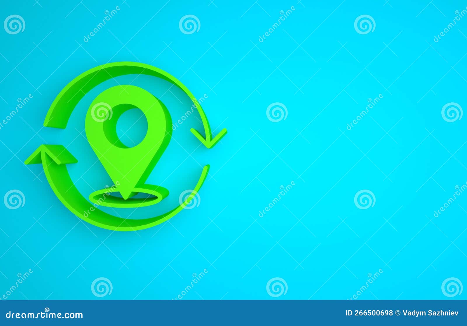 Green Map Pin Icon Isolated on Blue Background. Navigation, Pointer ...