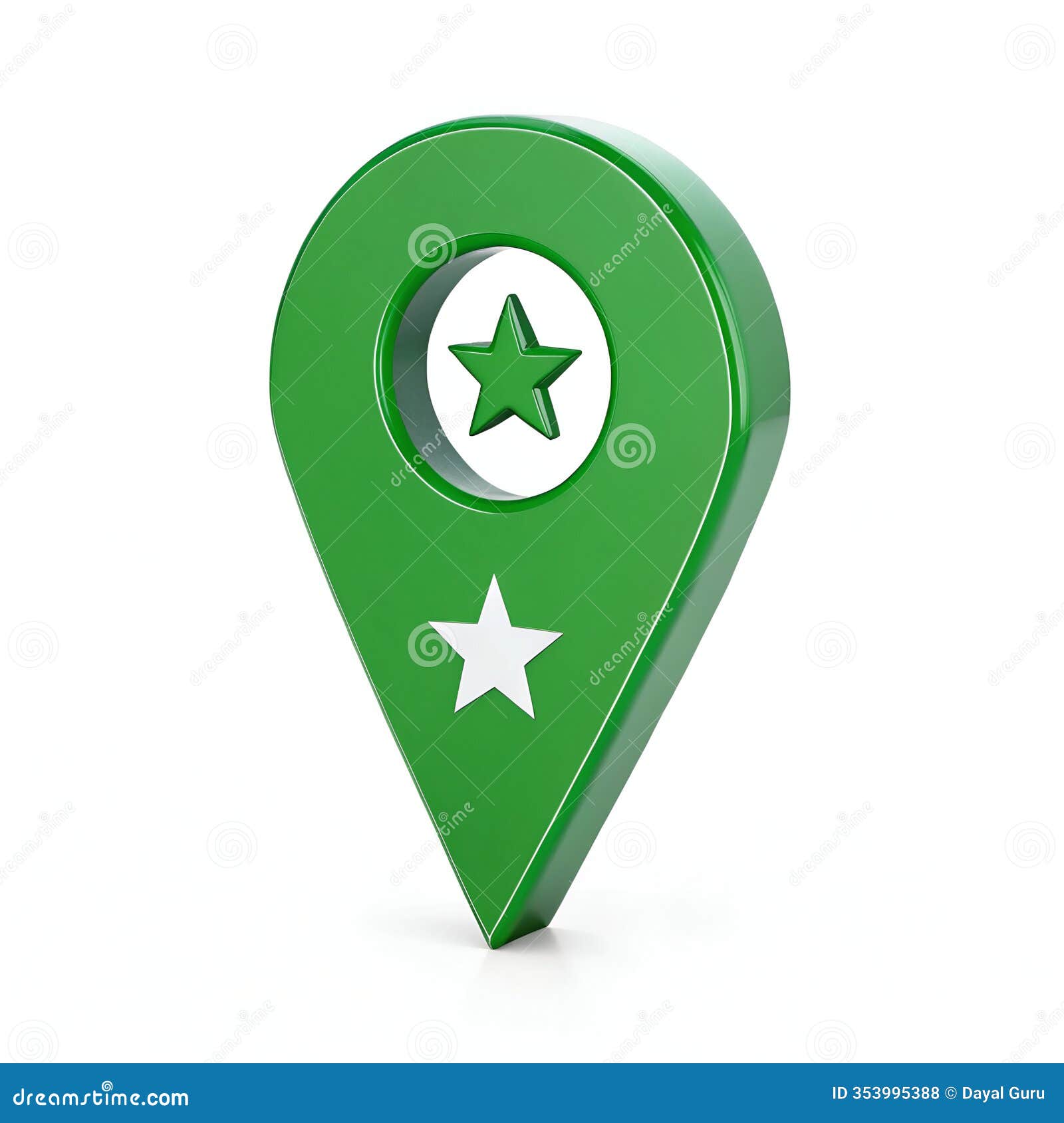 Green Map Pin Location Icon on White Background Stock Illustration ...