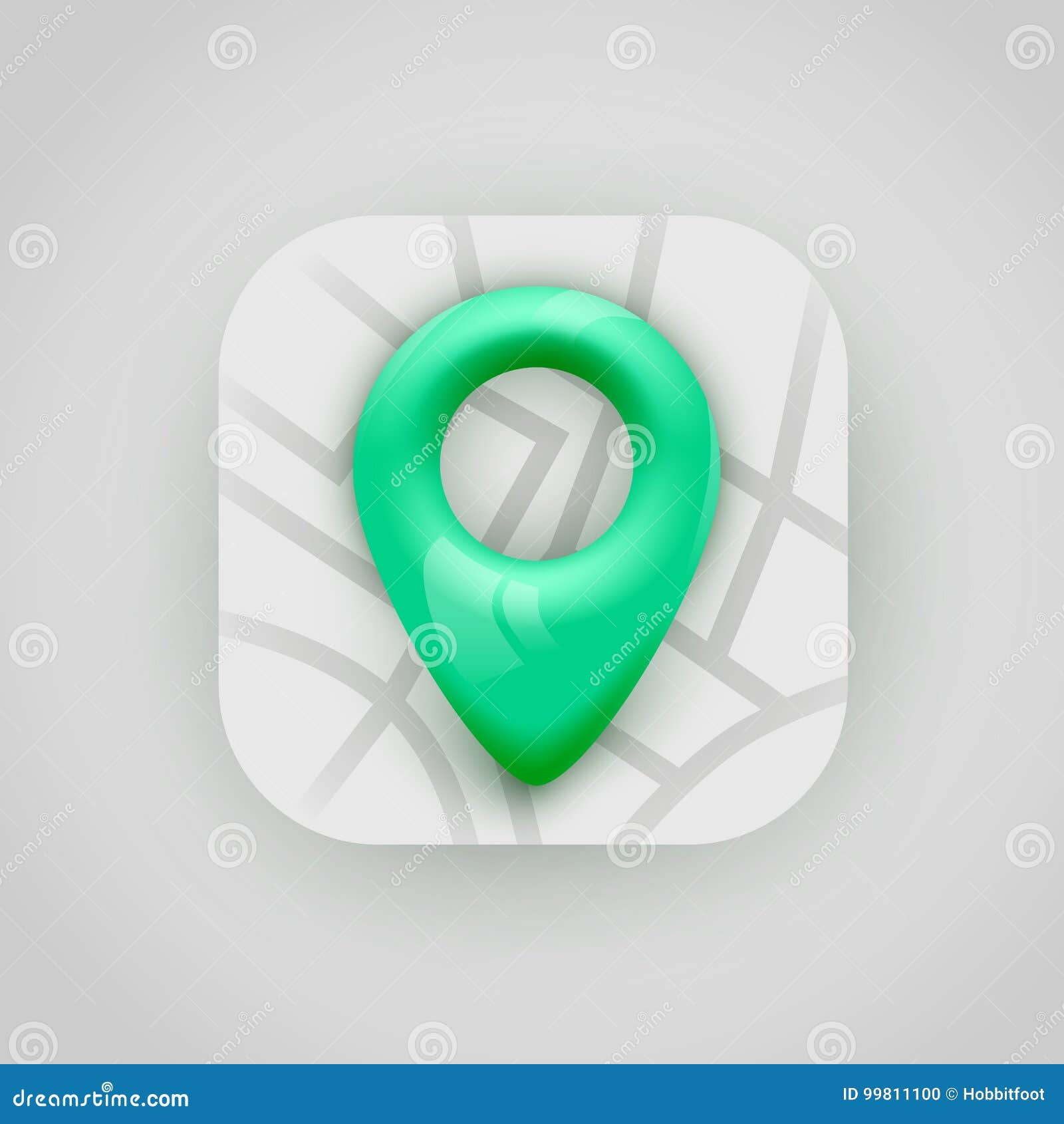 Green Map Pin Pointer on Map. Modern App Icon Stock Vector ...
