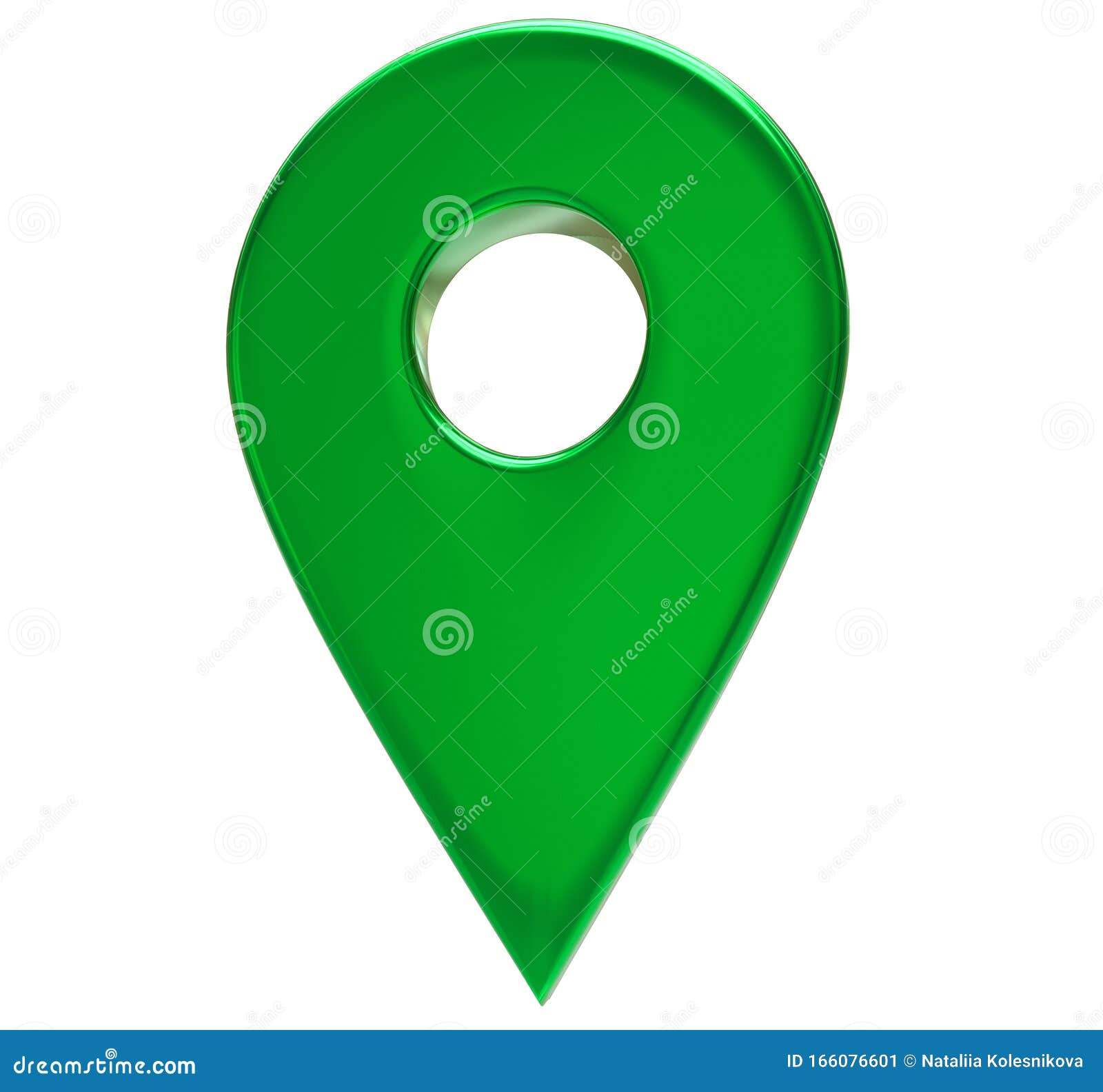 Green Map Pointer 3d Pin. Location Symbol Isolated on White Background ...