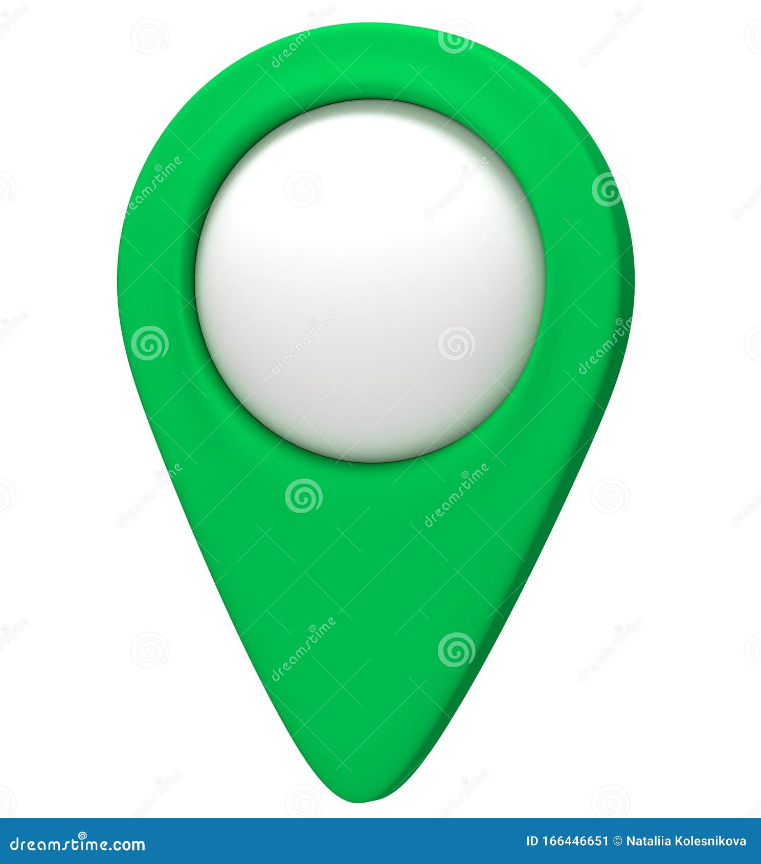 Green Map Pointer 3d Pin. Location Symbol Isolated on White Background ...