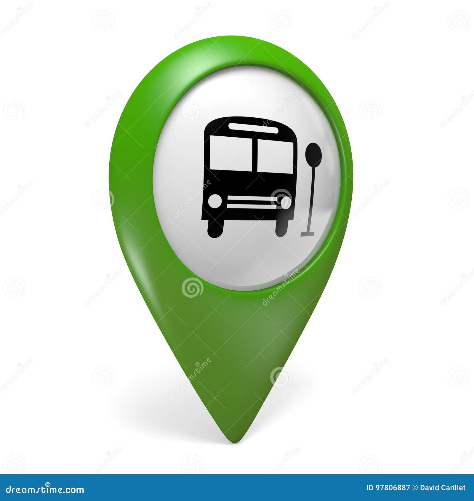 Green Map Pointer Icon with a Bus Symbol for Public Transport Stock ...