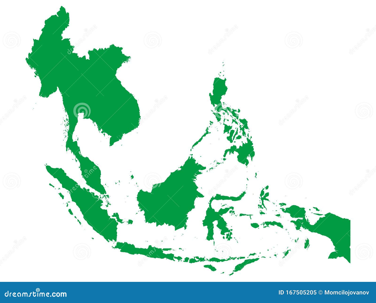 Green Map of Southeast Asia Stock Vector - Illustration of country ...