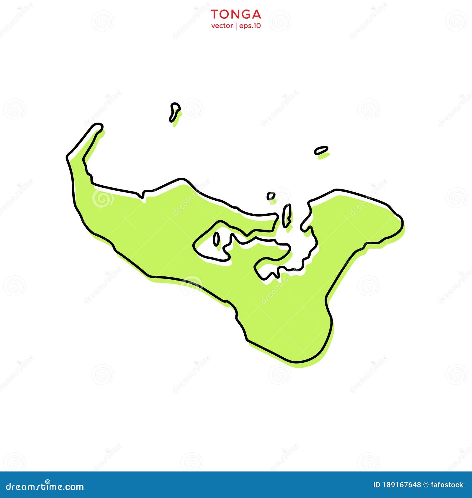 Tonga Editable Outline Map. Vector Illustration | CartoonDealer.com ...