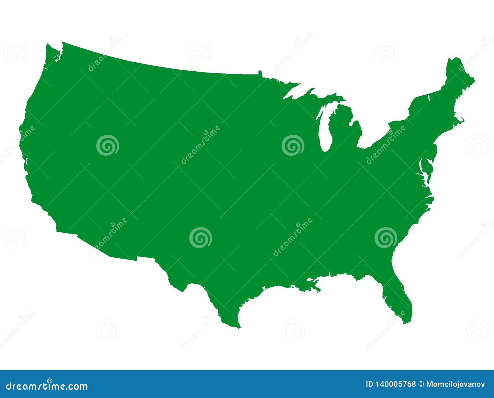 Green Map of USA stock vector. Illustration of michigan - 140005768