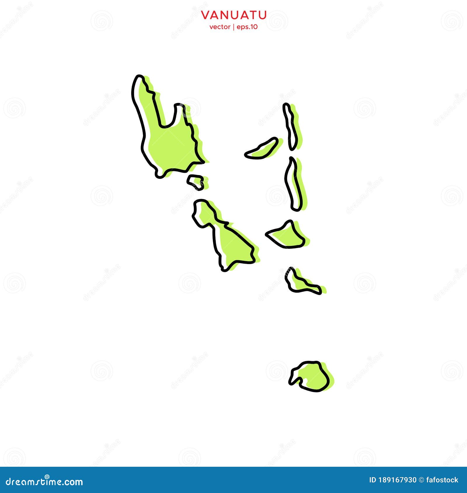 Vanuatu Editable Outline Map. Vector Illustration | CartoonDealer.com ...