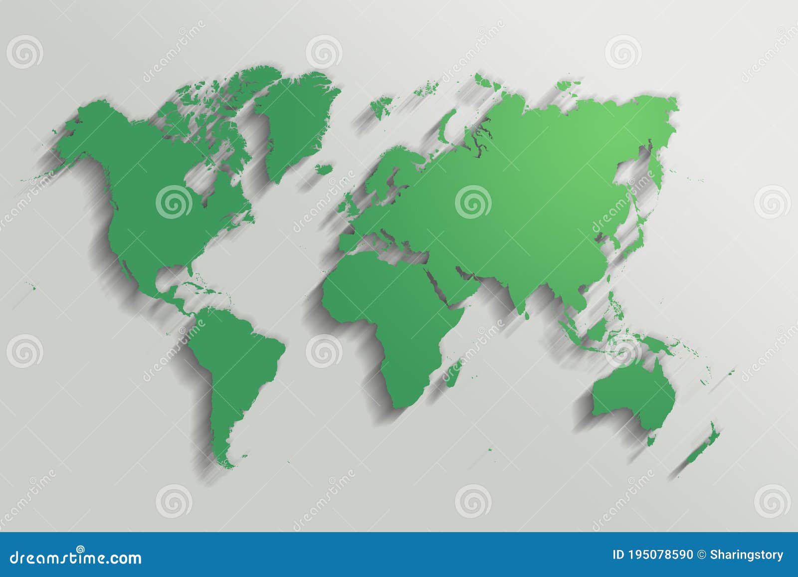 Green Map of the World on Gray Background Stock Illustration ...