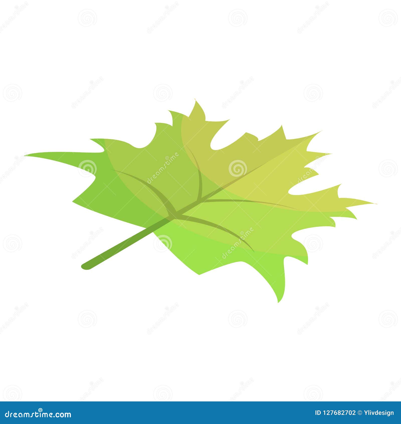 Green Maple Leaf Icon, Isometric Style Stock Vector - Illustration of ...