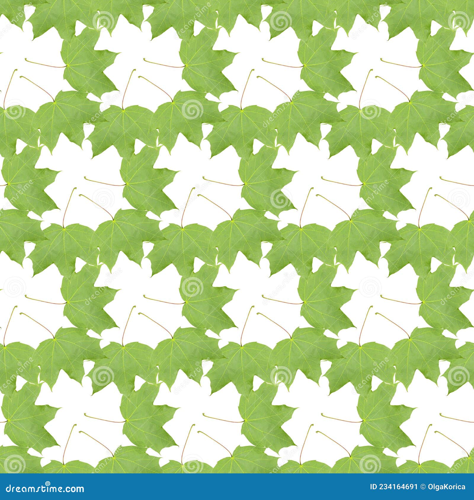 Green Maple Tree Leaf, Seamless Pattern Decoration Textile Maple Leaves ...