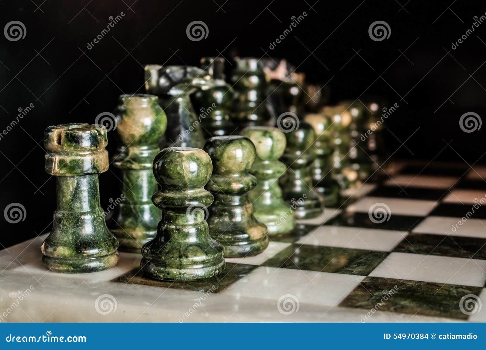 Green marble chess board stock photo. Image of dark, chess - 54970384
