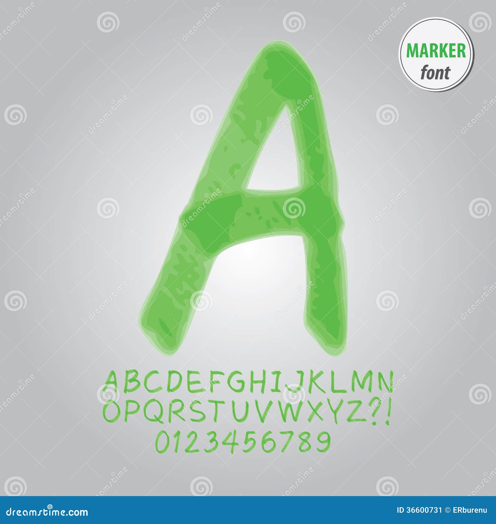 Green Marker Alphabet Digit Vector Stock Illustrations – 2 Green Marker ...