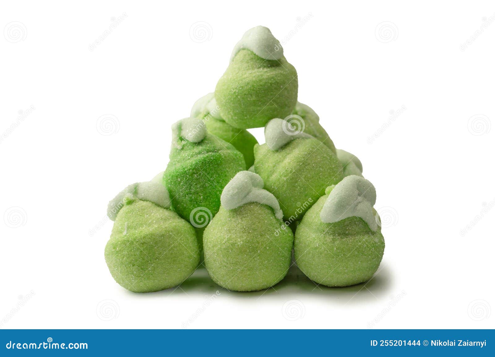 Green Marshmallow Candy Isolated on White Background Stock Photo ...