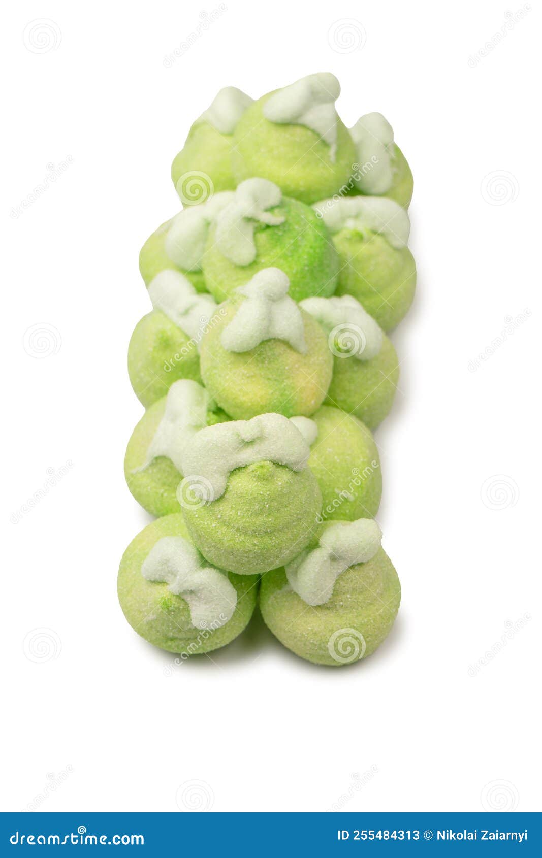 Green Marshmallow Candy Isolated on White Background Stock Image ...